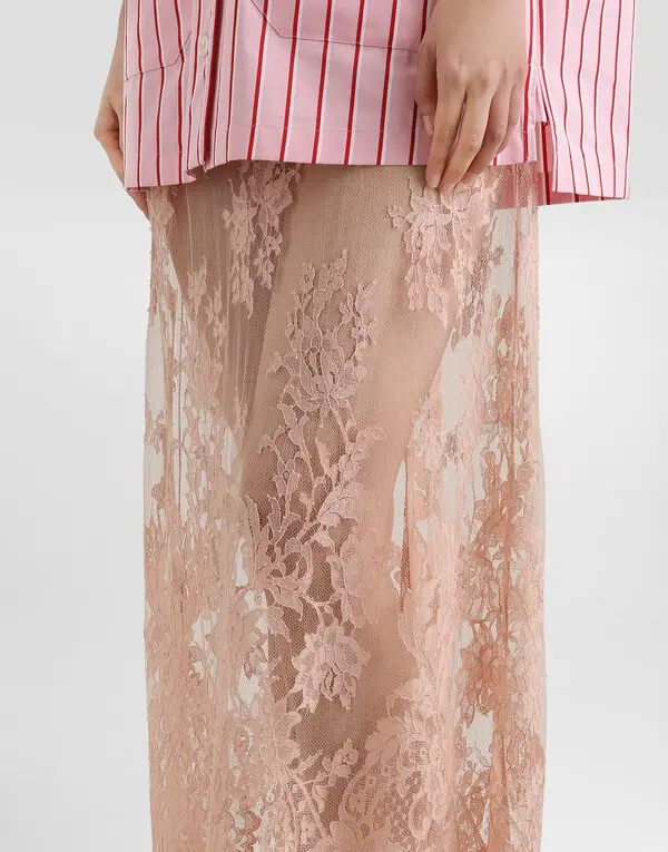 Dolce & Gabbana Chantilly Lace Midi Skirt Skirts