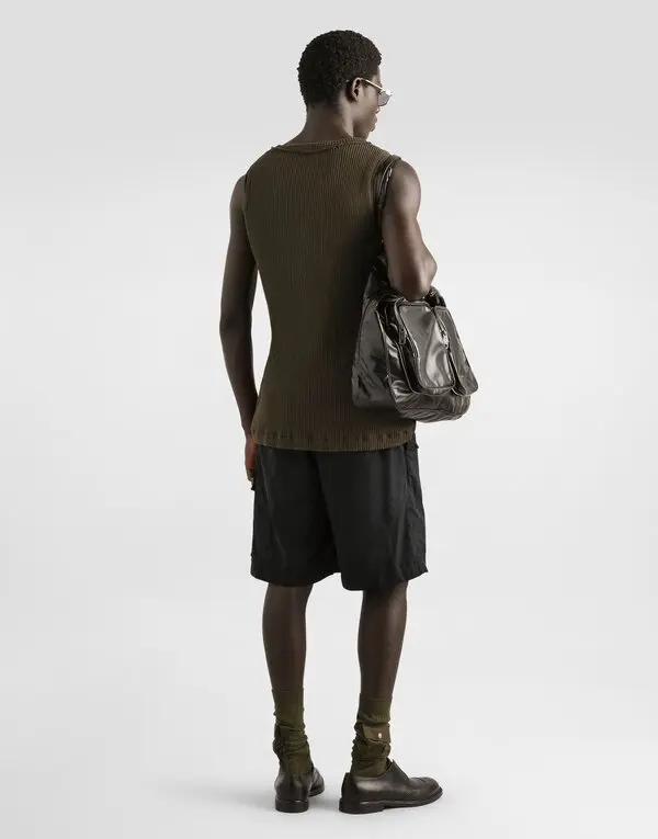 Dolce & Gabbana Ribbed Cotton Tank Top - Grey