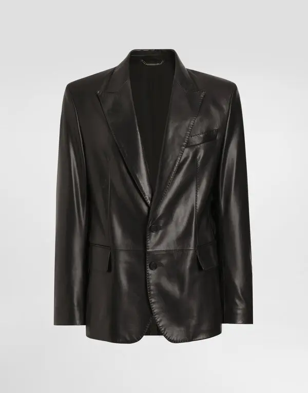 Dolce & Gabbana Single-breasted Sicilia Light Leather Jacket Coats And Jackets