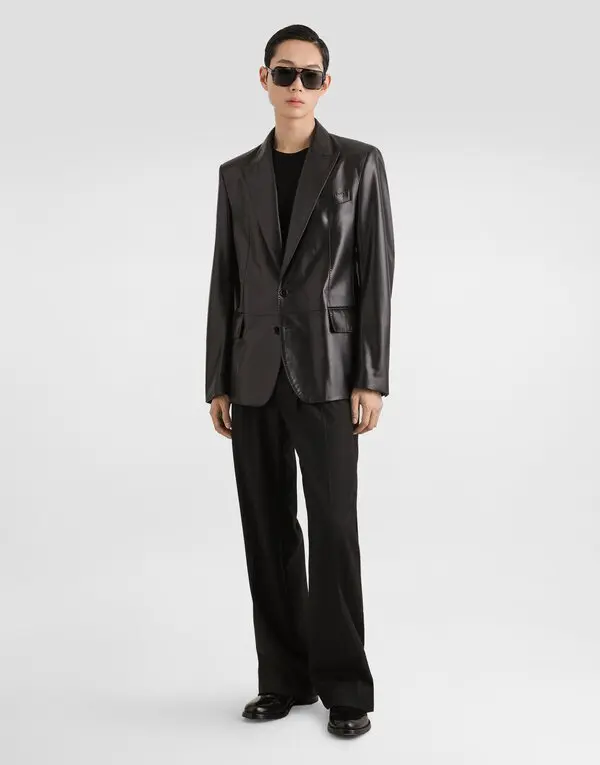 Dolce & Gabbana Single-breasted Sicilia Light Leather Jacket Coats And Jackets
