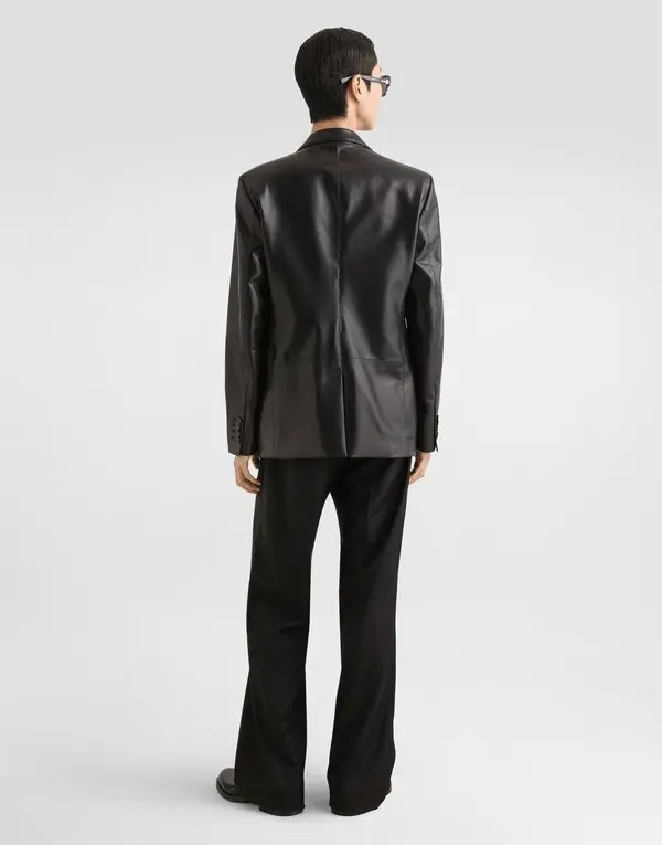 Dolce & Gabbana Single-breasted Sicilia Light Leather Jacket Coats And Jackets
