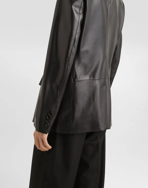 Dolce & Gabbana Single-breasted Sicilia Light Leather Jacket Coats And Jackets