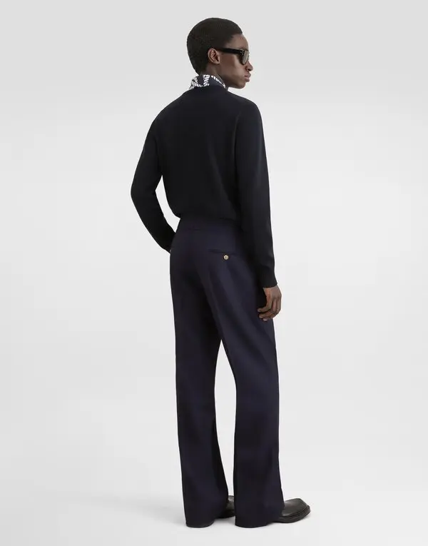 Dolce & Gabbana Smooth Knit Pullover With Embroidery Sweaters And Cardigans