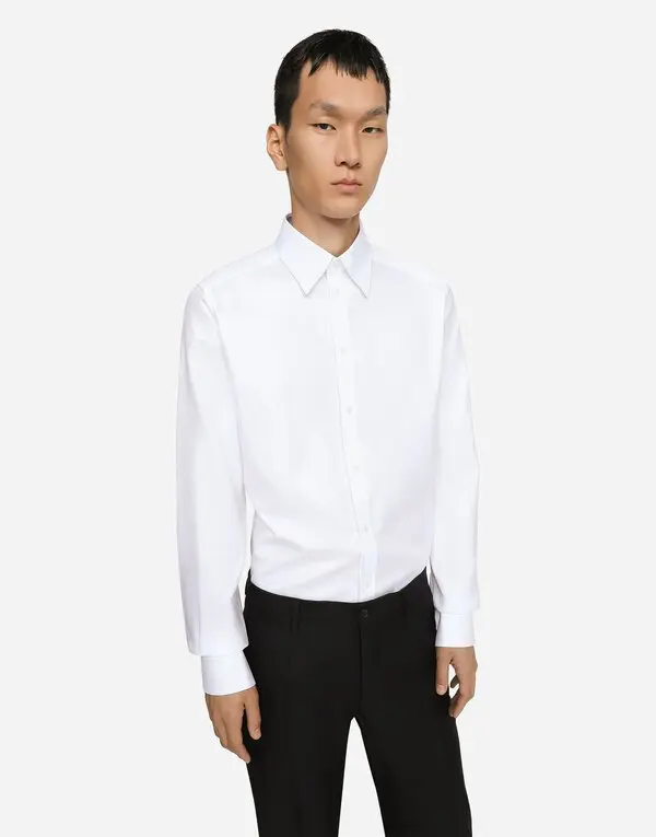 Dolce & Gabbana Cotton Micro-jacquard Martini-fit Shirt Shirts Cotton