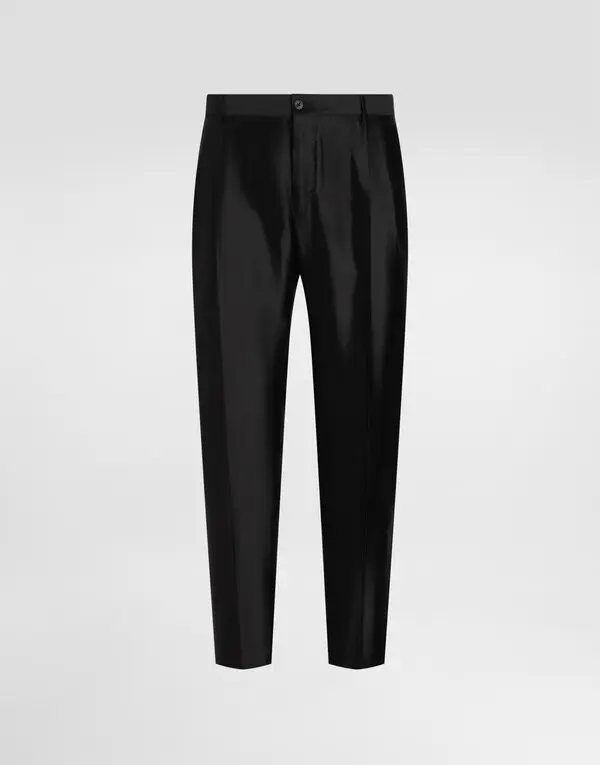 Dolce & Gabbana Mikado Shantung Silk Trousers Pants And Shorts Silk - Black