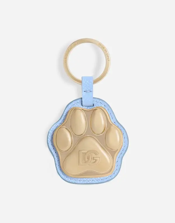 Dolce & Gabbana Calfskin Key Chain Dog Accessories - Azure