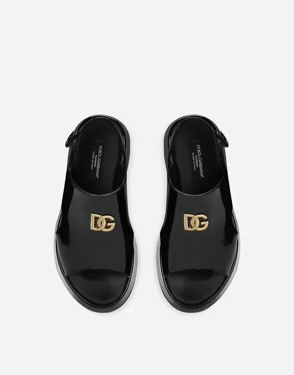 Dolce & Gabbana Patent Leather Sandals - Black