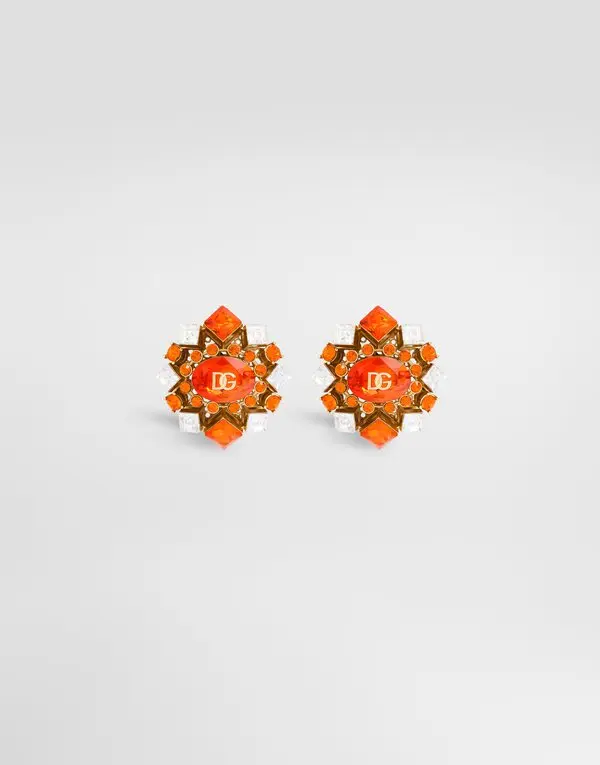 Dolce & Gabbana Dg Logo Drop Earrings - Gold