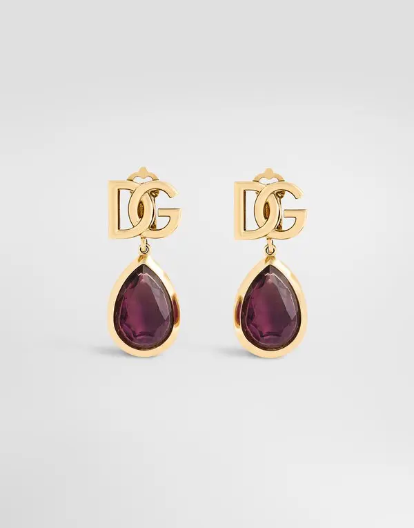 Dolce & Gabbana Dg Logo Drop Earrings - Gold