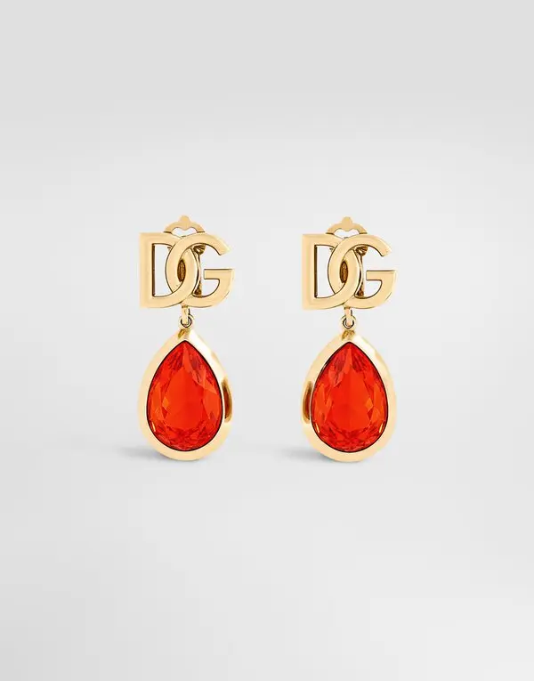 Dolce & Gabbana Dg Logo Drop Earrings - Orange