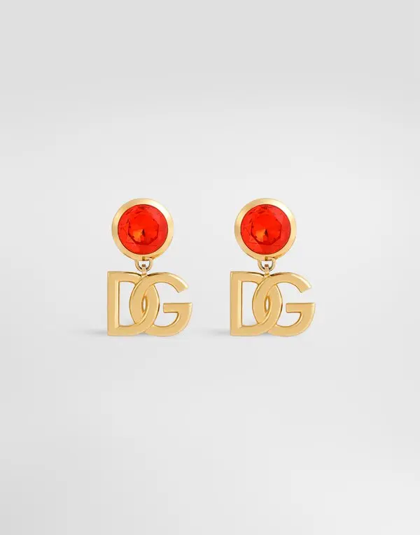 Dolce & Gabbana Dg Logo Drop Earrings - Orange