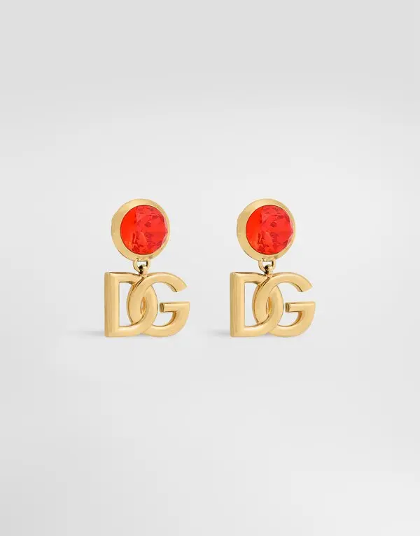 Dolce & Gabbana Dg Logo Drop Earrings - Orange