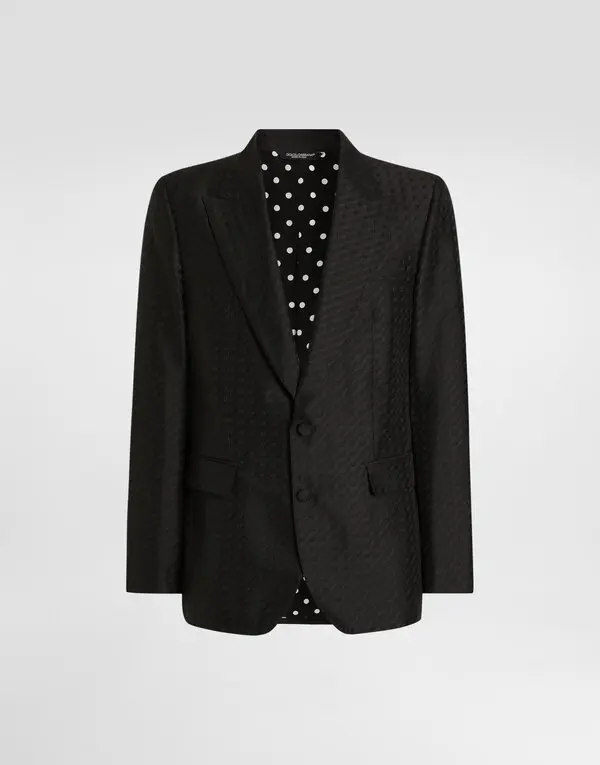 Dolce & Gabbana Single-breasted Sicilia Light Jacket With Micro Pattern Jacquard Suits And Blazers