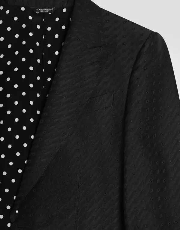 Dolce & Gabbana Single-breasted Sicilia Light Jacket With Micro Pattern Jacquard Suits And Blazers