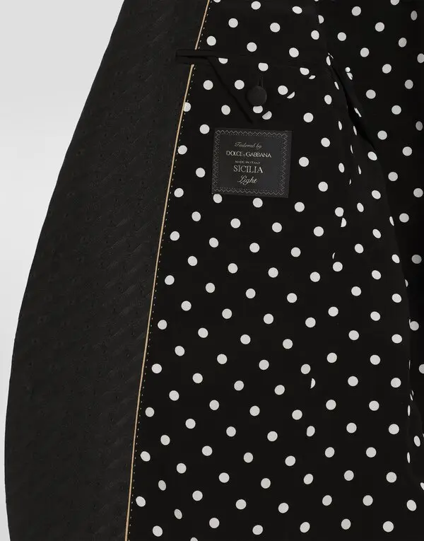 Dolce & Gabbana Single-breasted Sicilia Light Jacket With Micro Pattern Jacquard Suits And Blazers