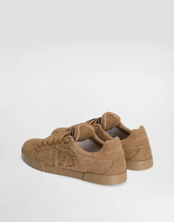 Dolce & Gabbana Carretto-print Canvas Sneakers - Beige