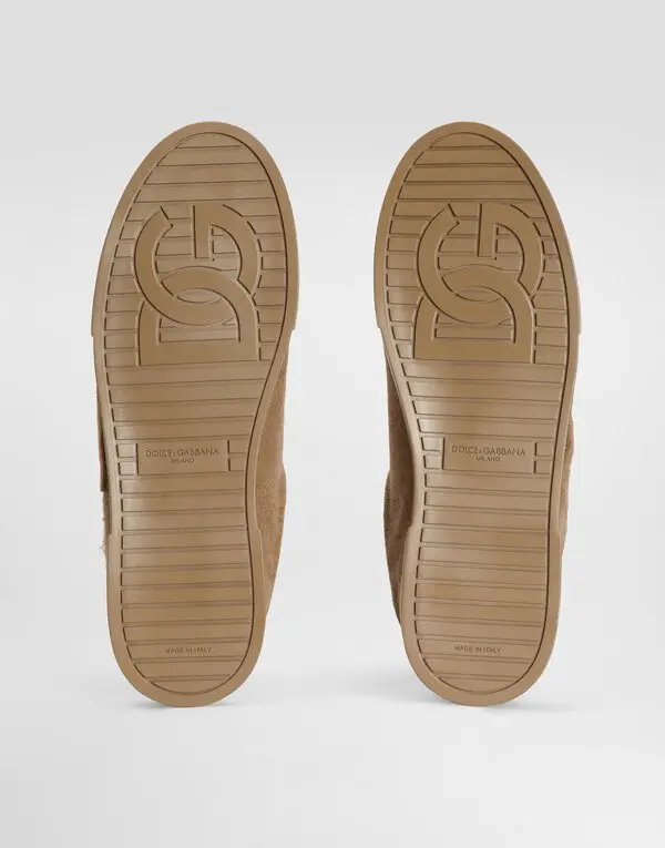 Dolce & Gabbana Carretto-print Canvas Sneakers - Beige