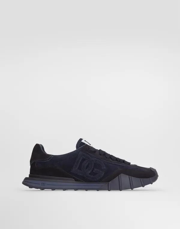 Dolce & Gabbana Carretto-print Canvas Sneakers - Blue