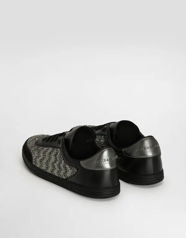 Dolce & Gabbana Saint Tropez Light Sneakers With Rhinestone Embroidery