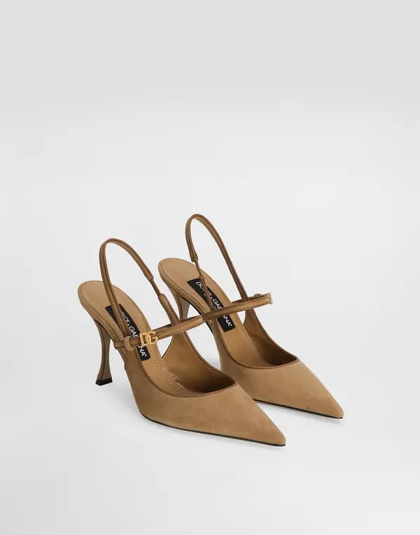 Dolce & Gabbana Suede And Nappa Leather Slingback Pumps And Slingback