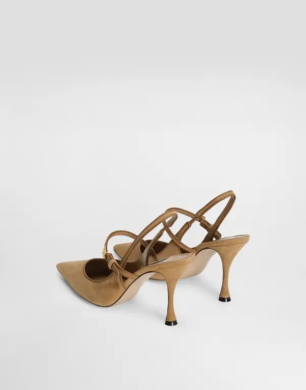 Dolce & Gabbana Suede And Nappa Leather Slingback Pumps And Slingback