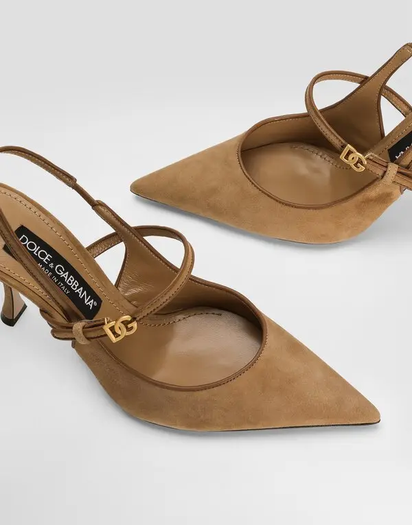 Dolce & Gabbana Suede And Nappa Leather Slingback Pumps And Slingback