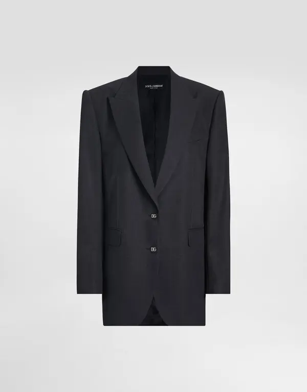 Dolce & Gabbana Oversize Woolen Jacket Blazers Gray