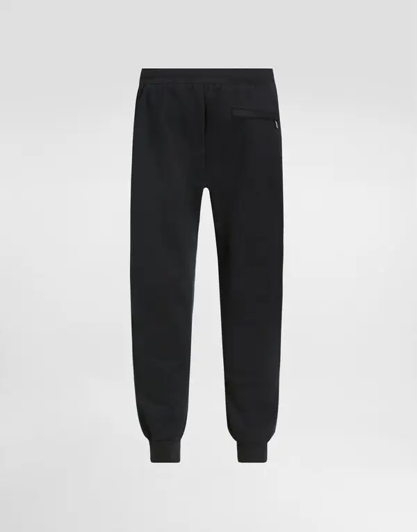 Dolce & Gabbana Jersey Trousers With Heraldic Patch - Blue