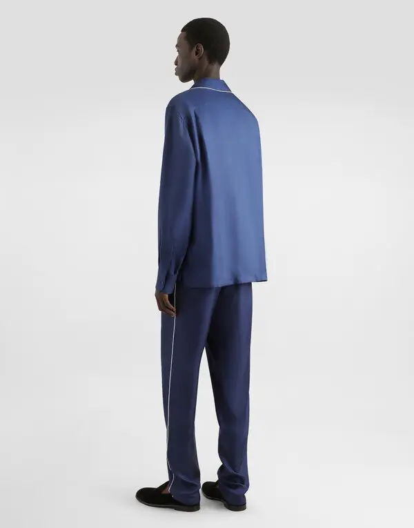 Dolce & Gabbana Pantalone Pants And Shorts Silk - Blue
