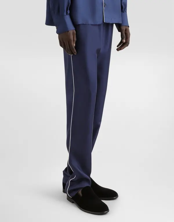 Dolce & Gabbana Pantalone Pants And Shorts Silk - Blue