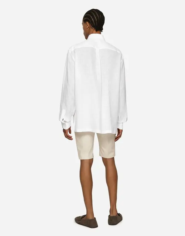 Dolce & Gabbana Linen Hawaiian Shirt With Dg Hardware Shirts Linen