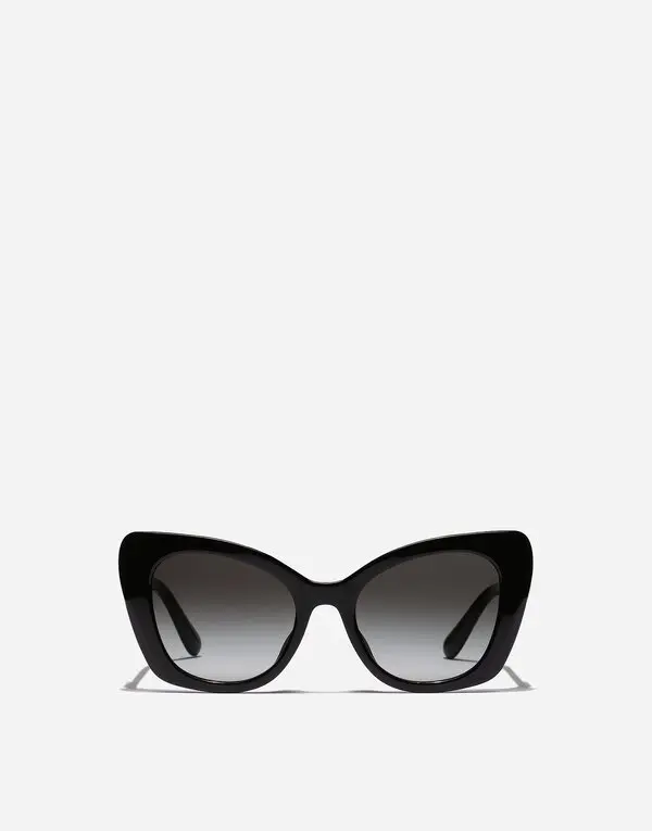 Dolce & Gabbana Lace Acetate Cat Eye Sunglasses - Black