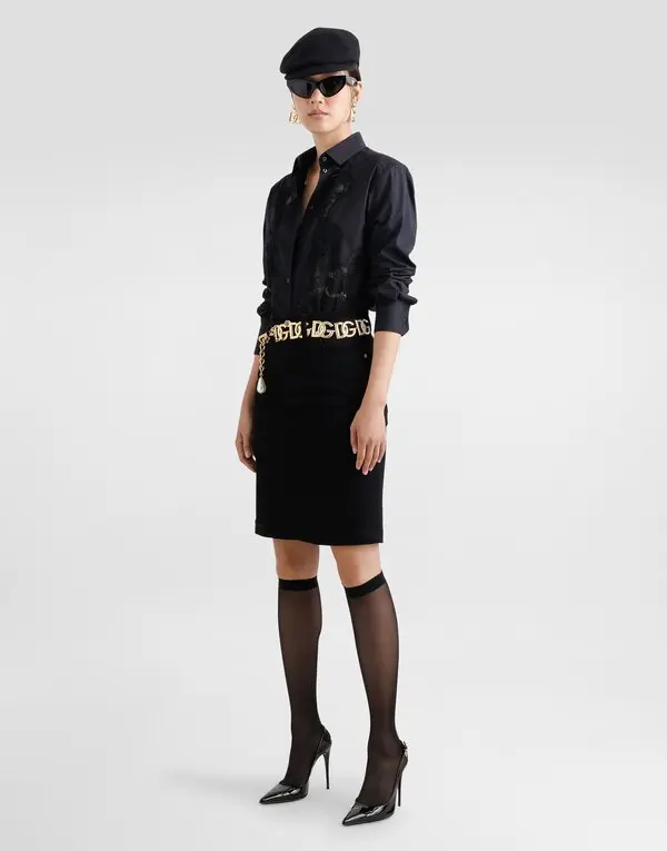 Dolce & Gabbana Denim Midi Skirt Denim And Jeans Multi-colored