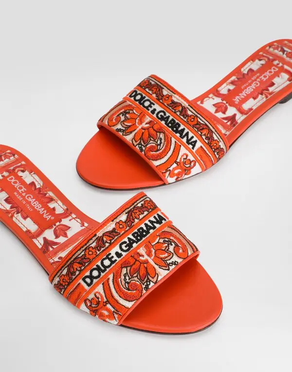 Dolce & Gabbana Ciabatta Flat Slides And Mules - Multicolor