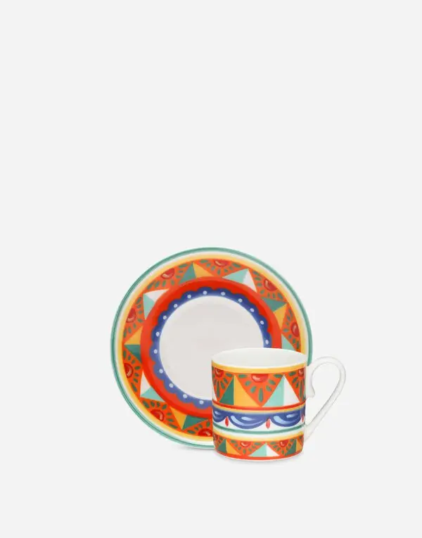 Dolce & Gabbana Fine Porcelain Espresso Set Coffee Cups - Multicolor