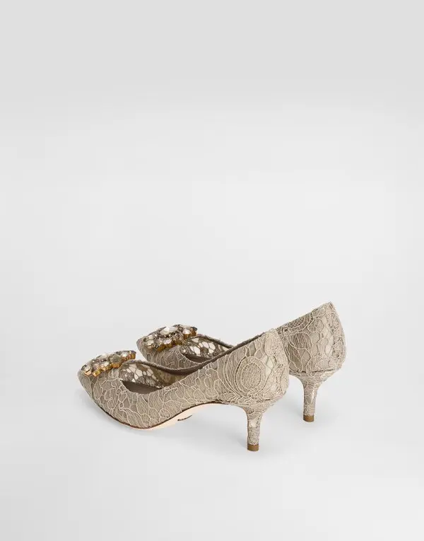 Dolce & Gabbana Lace Pumps With Brooch Detail - Beige