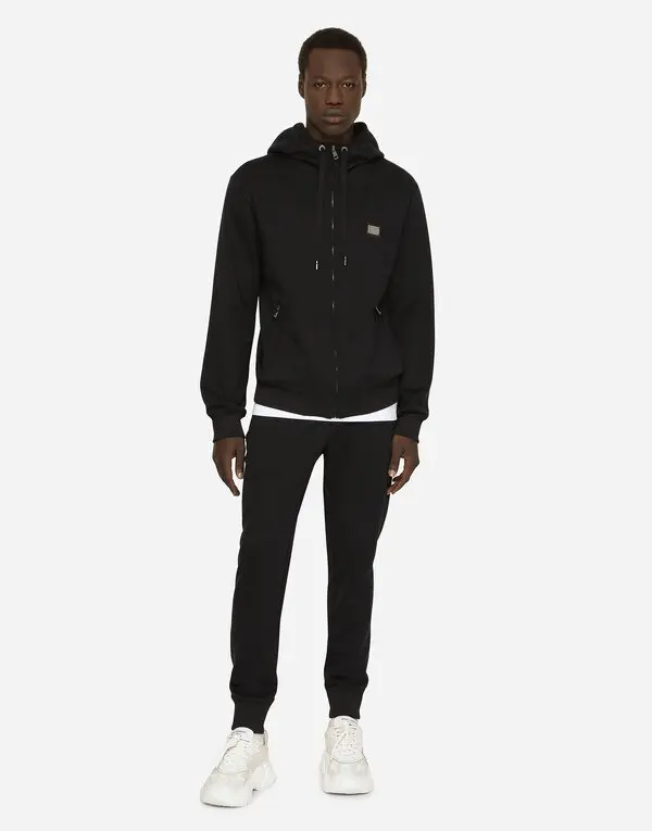 Dolce & Gabbana Jersey Zip-up Hoodie Sweatshirts Cotton - Blue