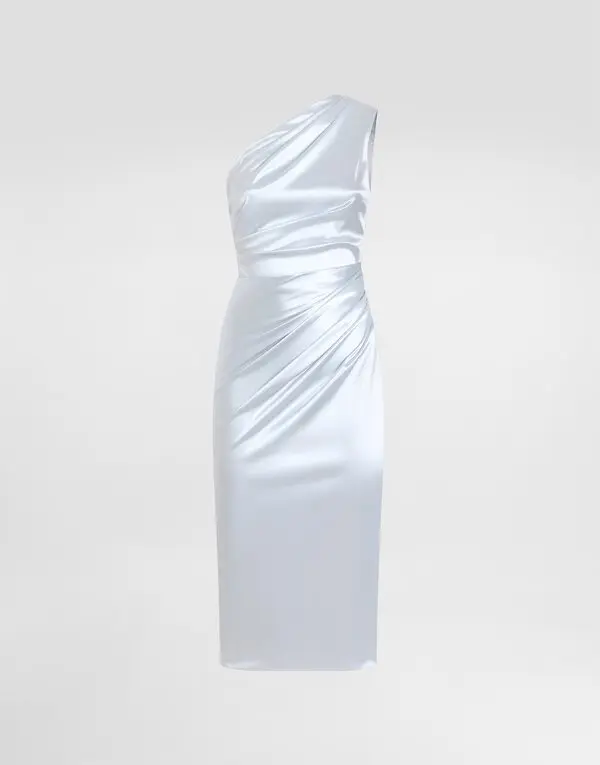 Dolce & Gabbana One-shoulder Stretch Satin Dress