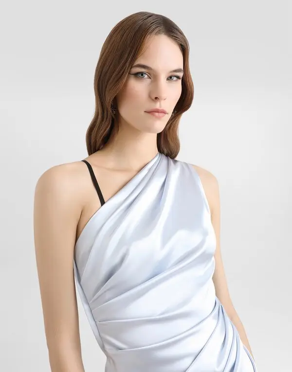 Dolce & Gabbana One-shoulder Stretch Satin Dress