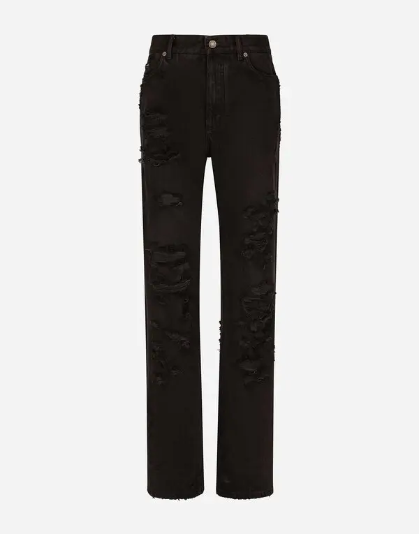 Dolce & Gabbana Flared Jeans With Ripped Details Denim And Jeans Multi-colored