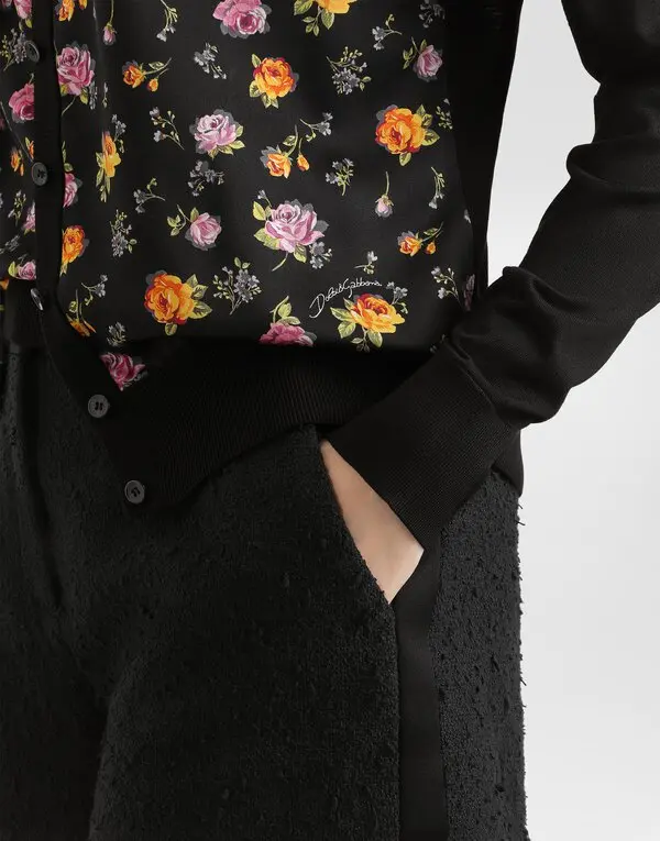 Dolce & Gabbana Rose Bouquets-print Satin Cardigan - Multicolor