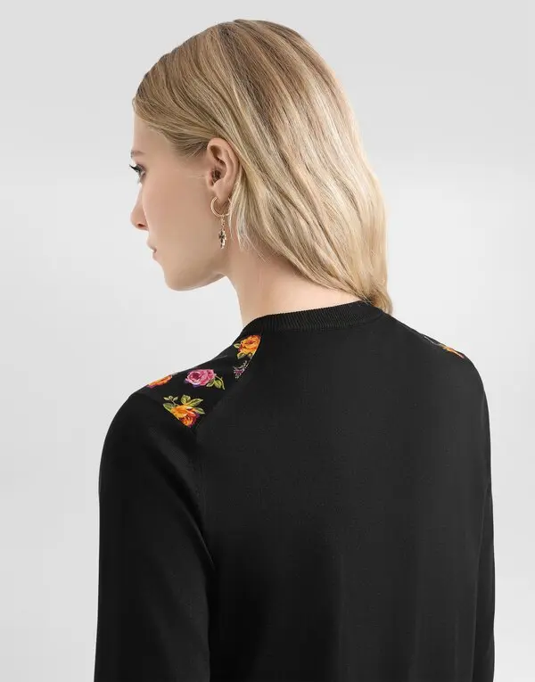 Dolce & Gabbana Rose Bouquets-print Satin Cardigan - Multicolor