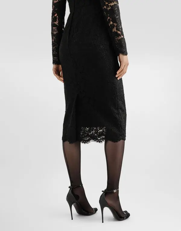 Dolce & Gabbana Polka Dot Pleated Maxi Dress - Black