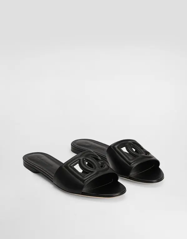 Dolce & Gabbana Calfskin Sliders - Black