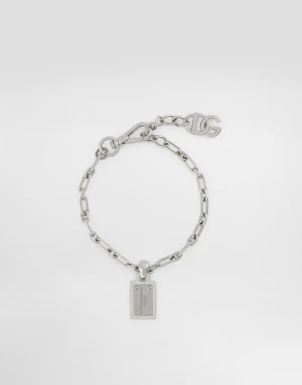 Dolce & Gabbana Bracelet With Logo Tag Bijoux Metal - Silver