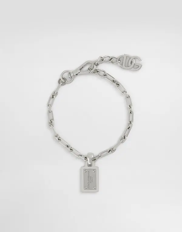 Dolce & Gabbana Metal Logo Tag Bracelet - Silver