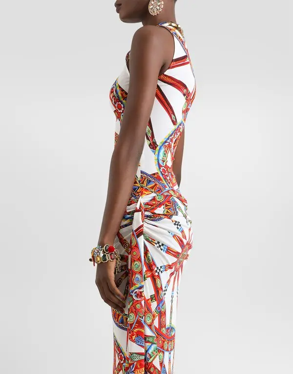 Dolce & Gabbana Carretto Print Viscose Jersey Jumpsuit