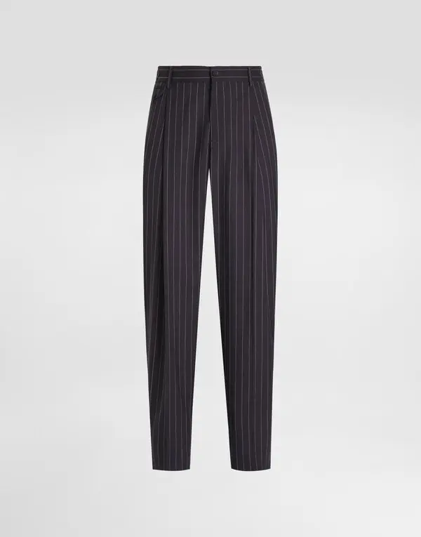 Dolce & Gabbana Pinstripe Virgin Wool Trousers Pants And Shorts Multi-colored - Multicolor