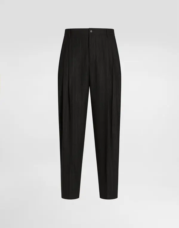 Dolce & Gabbana Pinstripe Virgin Wool Trousers - Multicolor