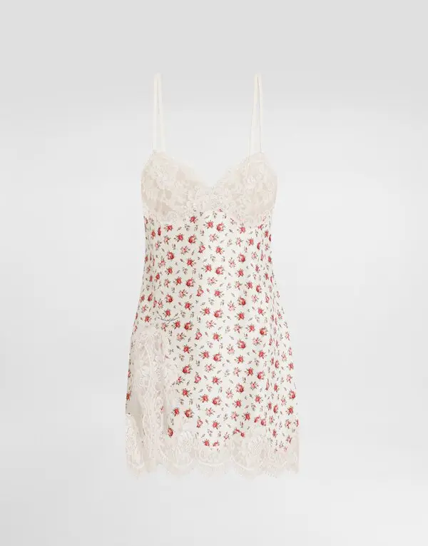 Dolce & Gabbana Small Rose-print Slip Dress Dresses - Multicolor